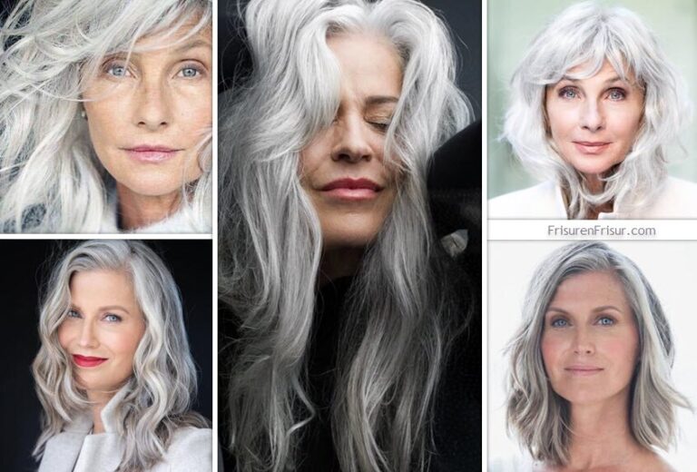 Dunkle Haare Grauer Ansatz Strähnen *Einen Auffälligen Look* – Frisuren
